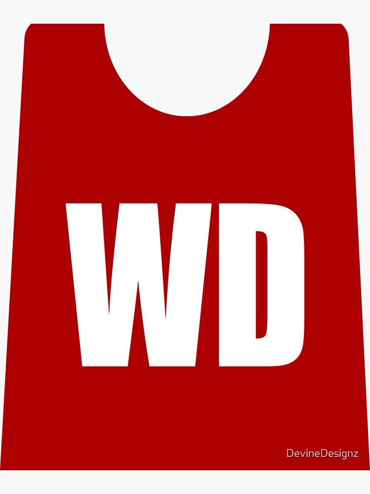 "Netball WD Red Bib" Sticker for Sale by DevineDesignz | Redbubble
