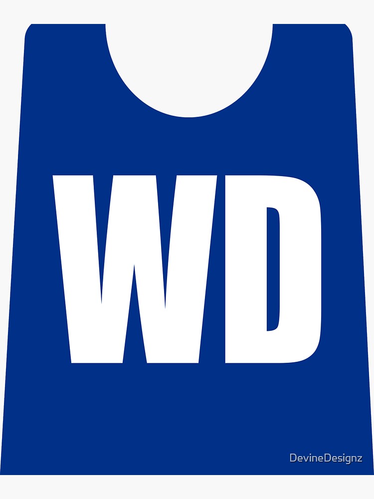 "Netball WD Blue Bib" Sticker by DevineDesignz | Redbubble
