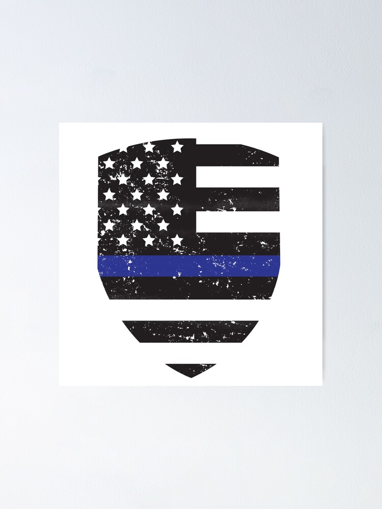 "Blue Line Shield" Poster by Designs111 | Redbubble