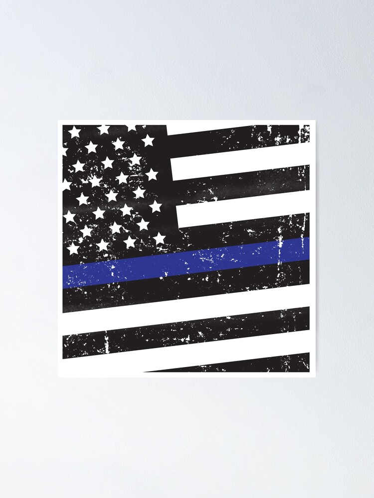 "Blue Line Square Flag" Poster by Designs111 | Redbubble