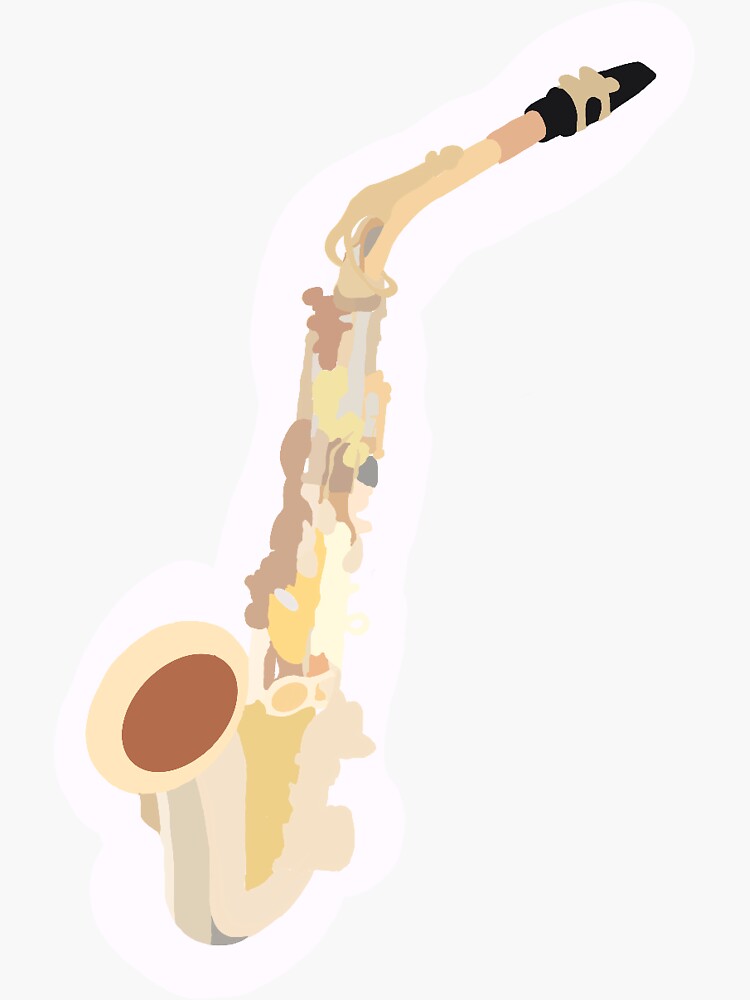 "Saxophone Sticker" Sticker for Sale by Bobachamp | Redbubble