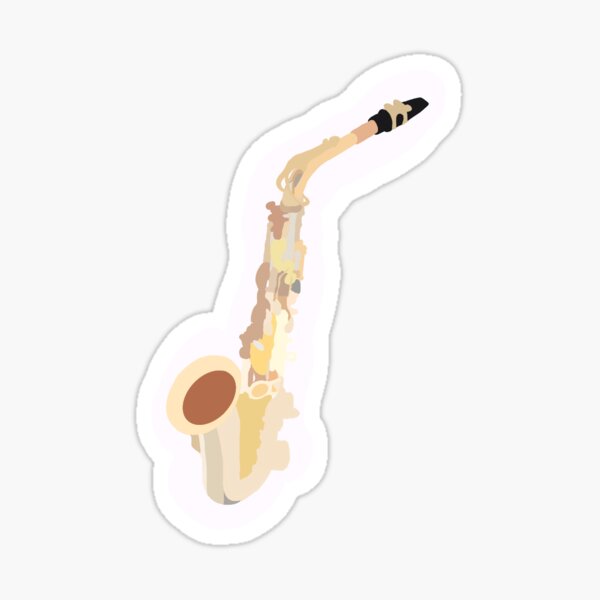 "Saxophone Sticker" Sticker for Sale by Bobachamp | Redbubble