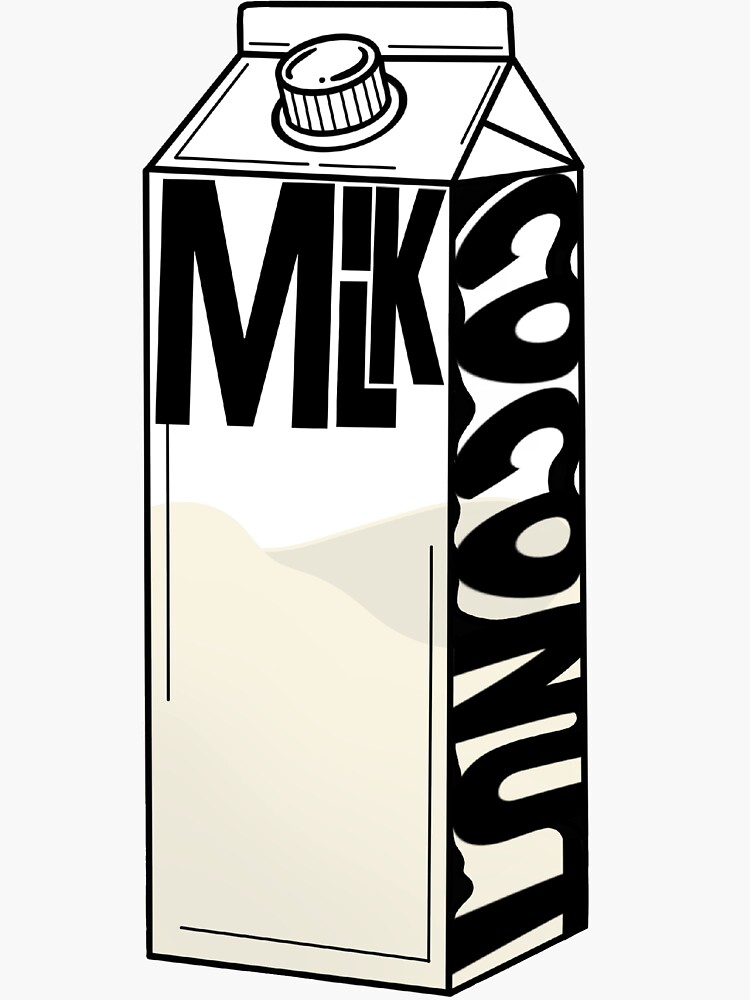 "Coconut MILK carton" Sticker by elliepalmer | Redbubble