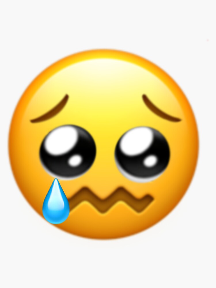 "Custom sad emoji" Sticker for Sale by EmojisShowsArt | Redbubble