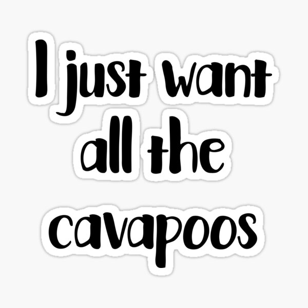 "I just want all the cavapoos" Sticker by thecavapootales | Redbubble
