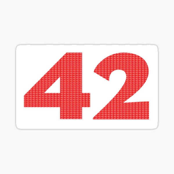 "The Number 42 (red)" Sticker for Sale by GarfunkelArt | Redbubble