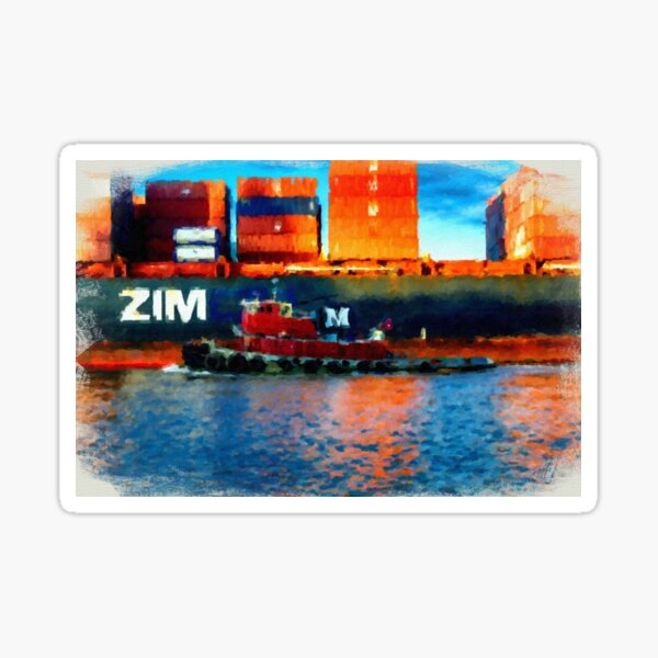"Tugboat and Zim Freighter" Sticker for Sale by dbvirago | Redbubble