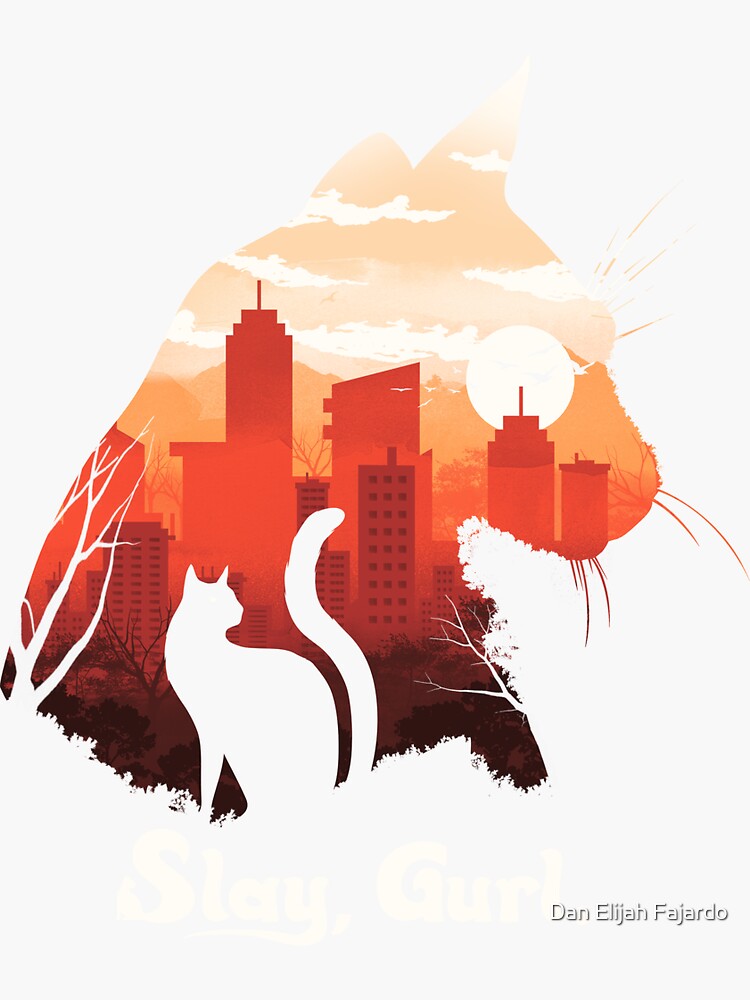 "Slay Cat" Sticker for Sale by dandingeroz | Redbubble
