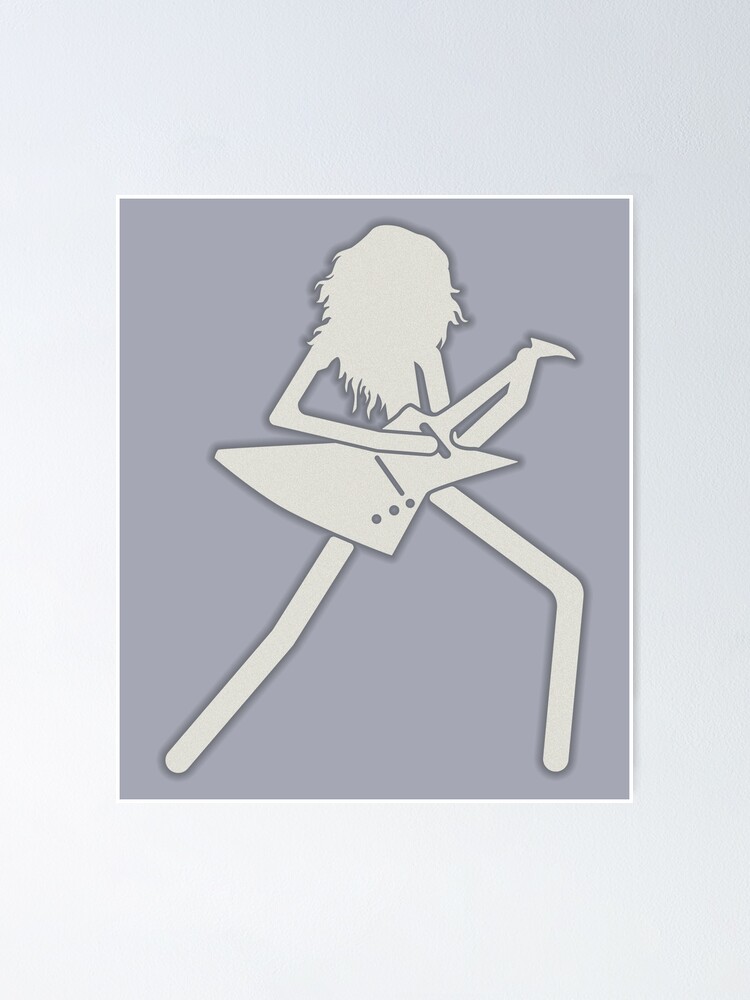 "Stickman Metal Guitarist (White)" Poster for Sale by AjingDesigns ...