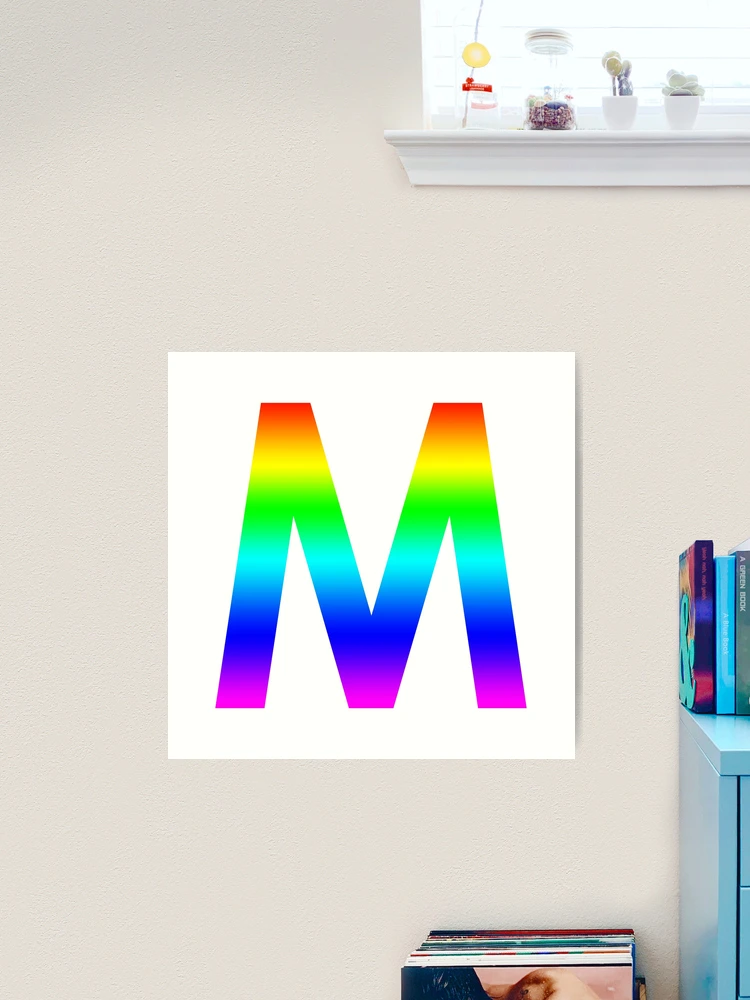 The Letter M In Rainbow Patch Rainbow Font English Letter M