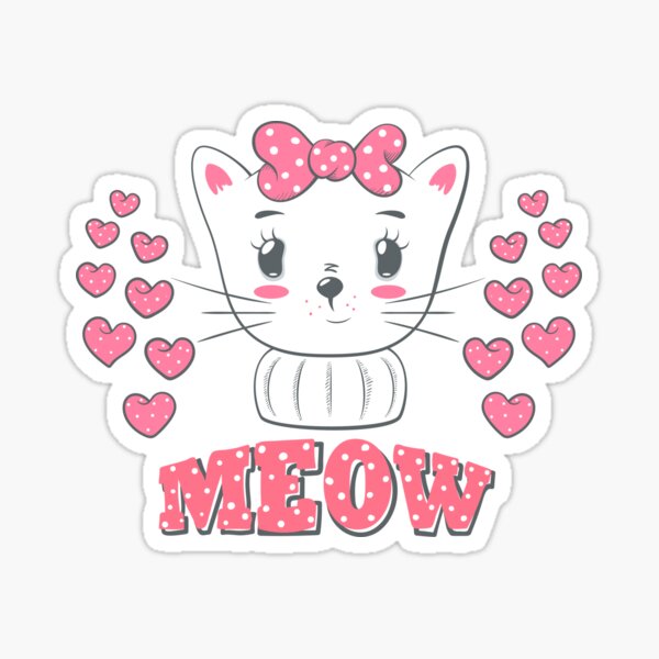 "Meow" Sticker by AttireCafe | Redbubble