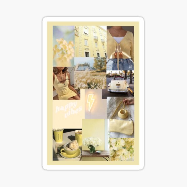 "yellow aesthetic collage" Sticker for Sale by katethompsonn | Redbubble