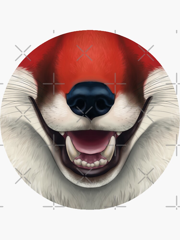 "Deep Red Fox Face" Sticker by SidianArts | Redbubble
