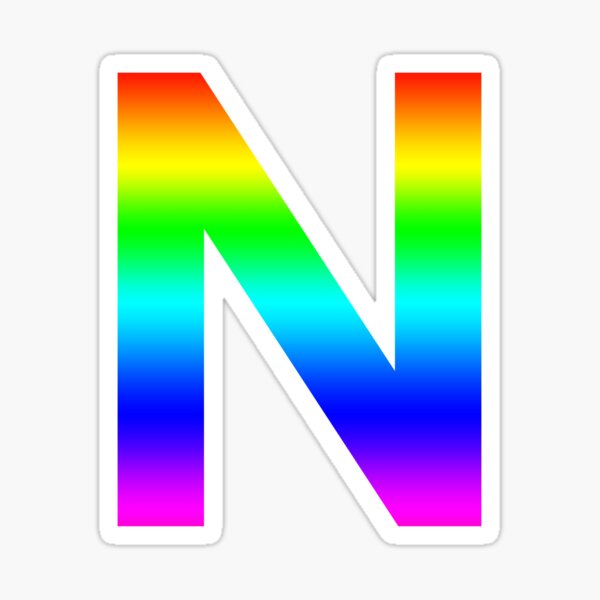 "The Letter N - Monogram in Rainbow Gradient" Sticker for Sale by ...