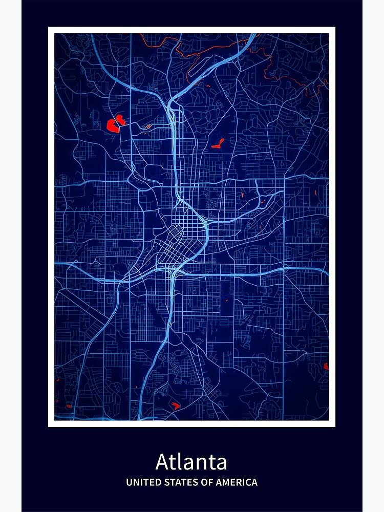 "Atlanta City Map Print, Atlanta City Map Poster, Atlanta City Map Wall ...