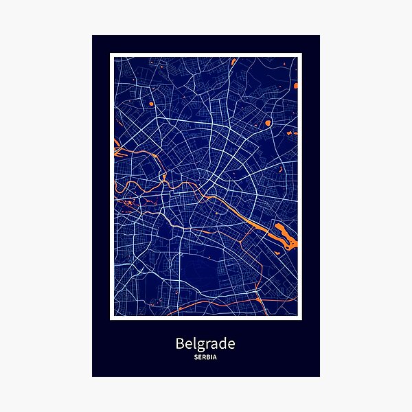 "Belgrade Map Print, Belgrade Map Poster, Belgrade Map Wall Art ...