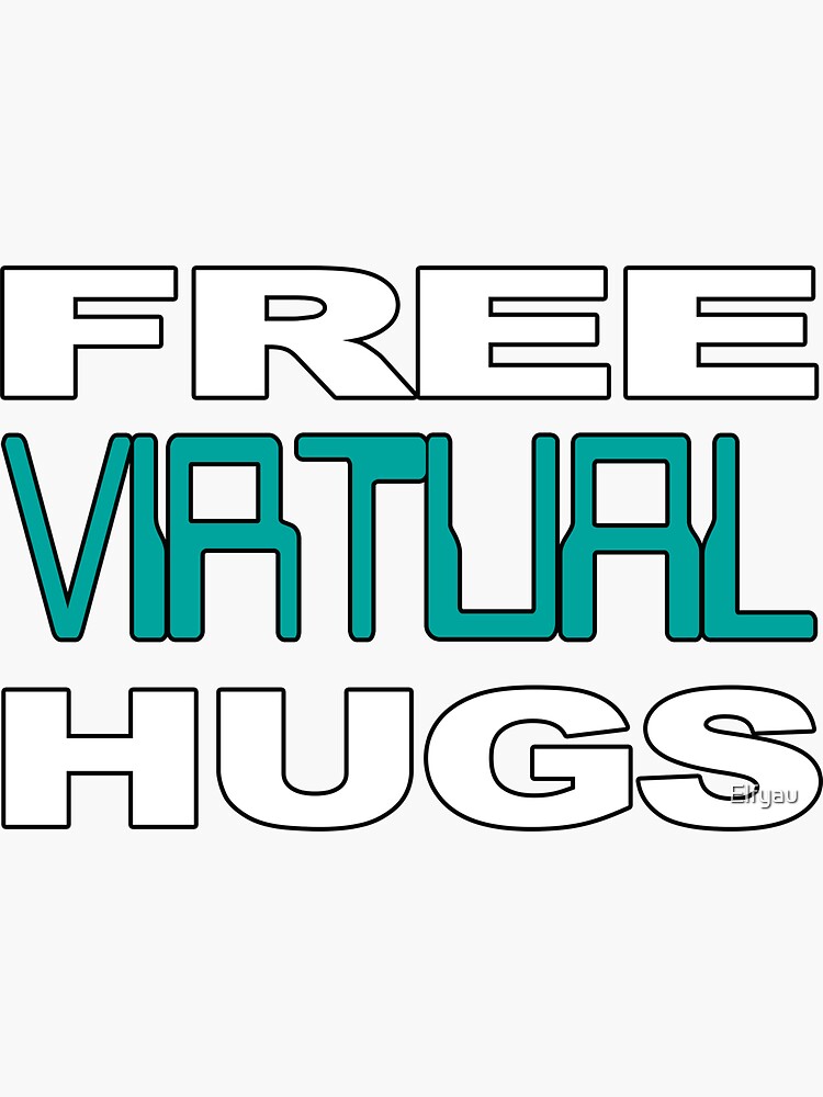 "Free Virtual Hugs" Sticker for Sale by Elfyau | Redbubble