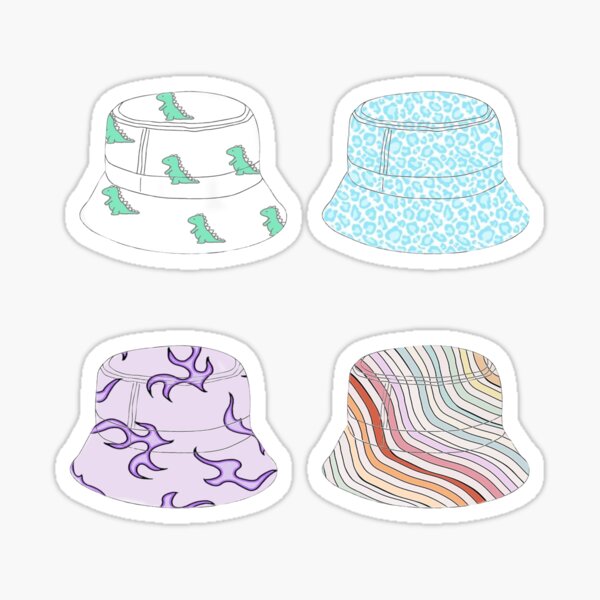 "Bucket Hat Sticker Pack" Sticker for Sale by AxHdesigns | Redbubble