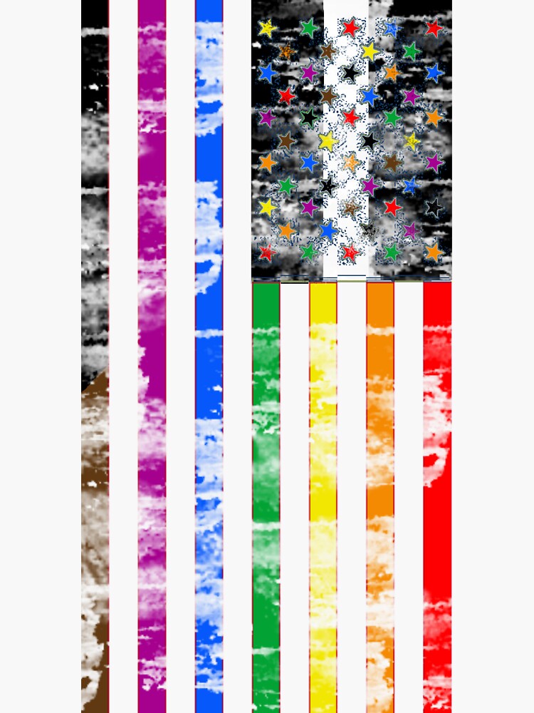 "Distressed American Flag - Pride Colors" Sticker by ZoeDark | Redbubble