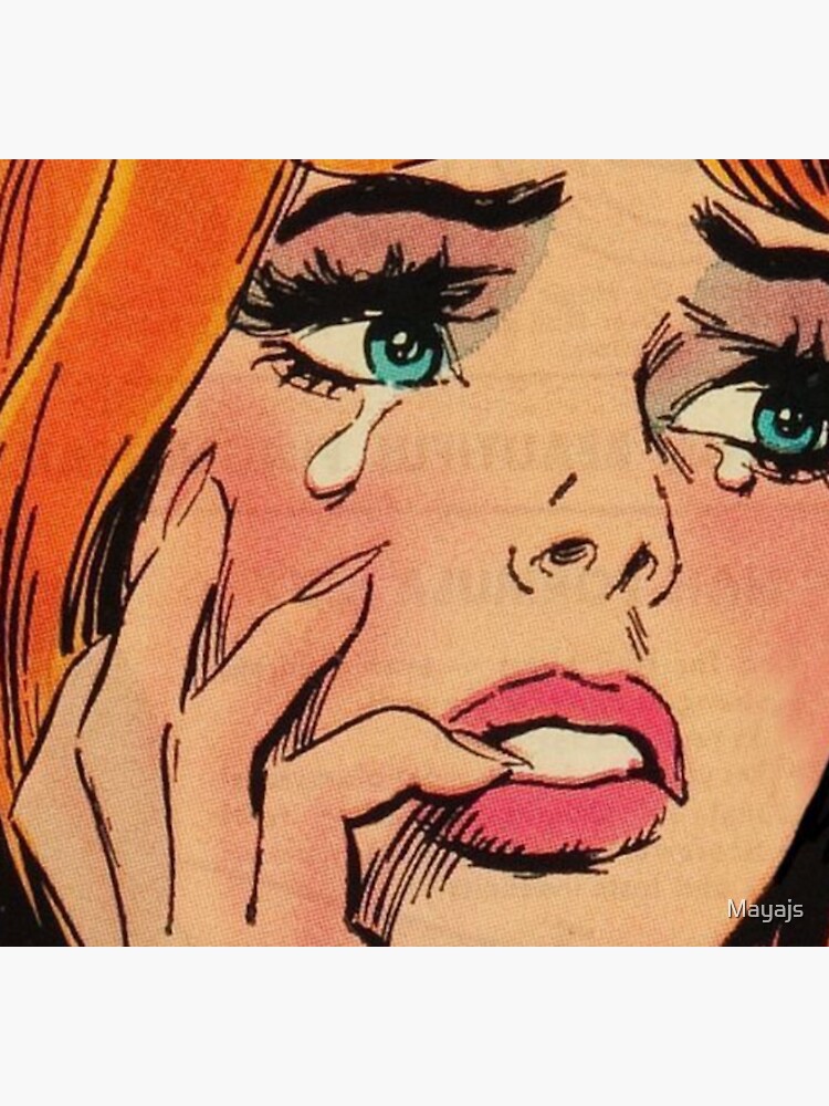 "Retro Art: Woman crying " Sticker for Sale by Mayajs | Redbubble