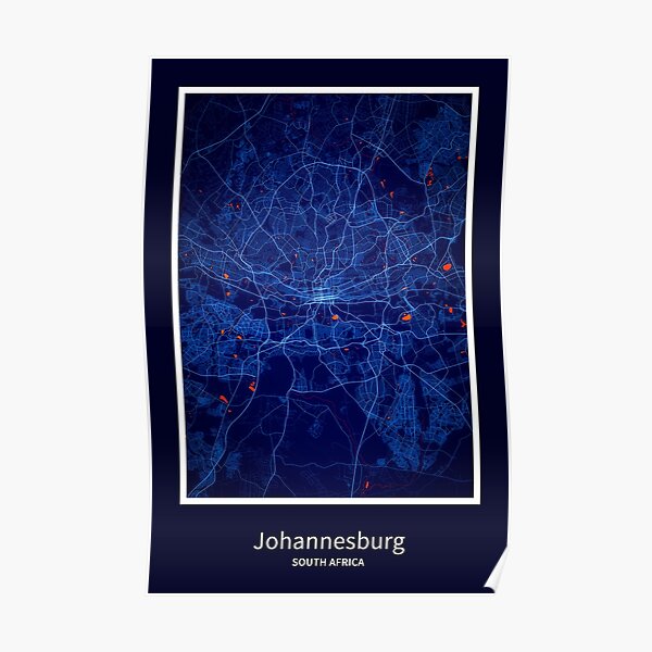 "Johannesburg Map Print, Johannesburg Map Poster, Johannesburg Map Wall ...