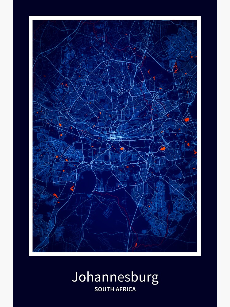 "Johannesburg Map Print, Johannesburg Map Poster, Johannesburg Map Wall ...