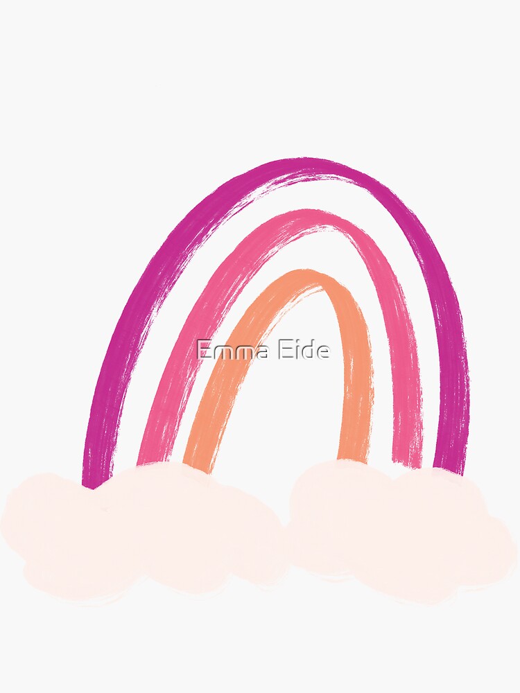 "Pink Rainbow" Sticker by EmmaEide | Redbubble