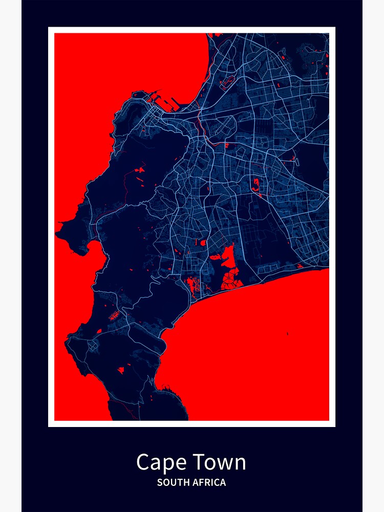 "Cape Town Map Print, Cape Town Map Poster, Cape Town Map Wall Art ...