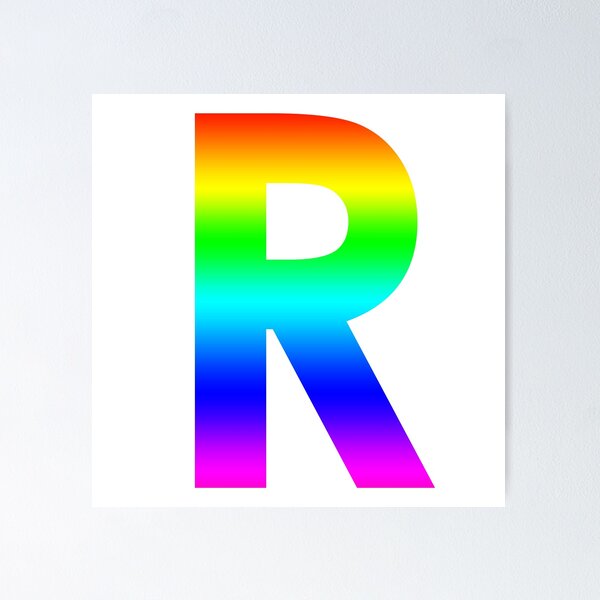"The Letter R - Monogram in Rainbow Gradient" Poster for Sale by ...