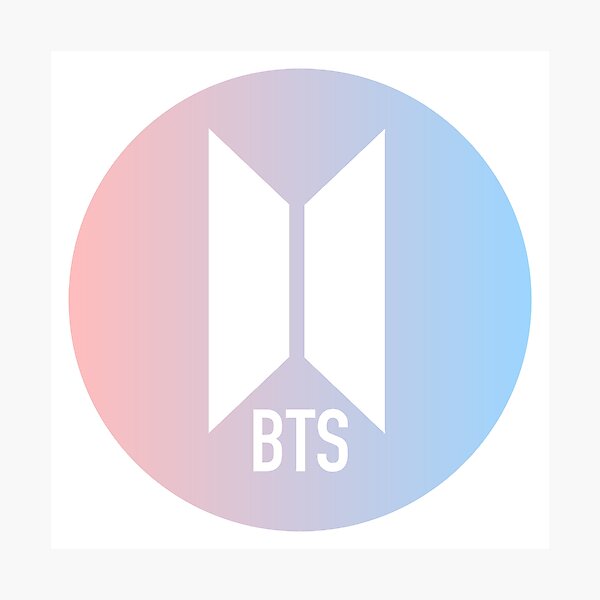 "BTS Circle Gradient Logo Bangtan KPOP Pastel" Photographic Print by ...