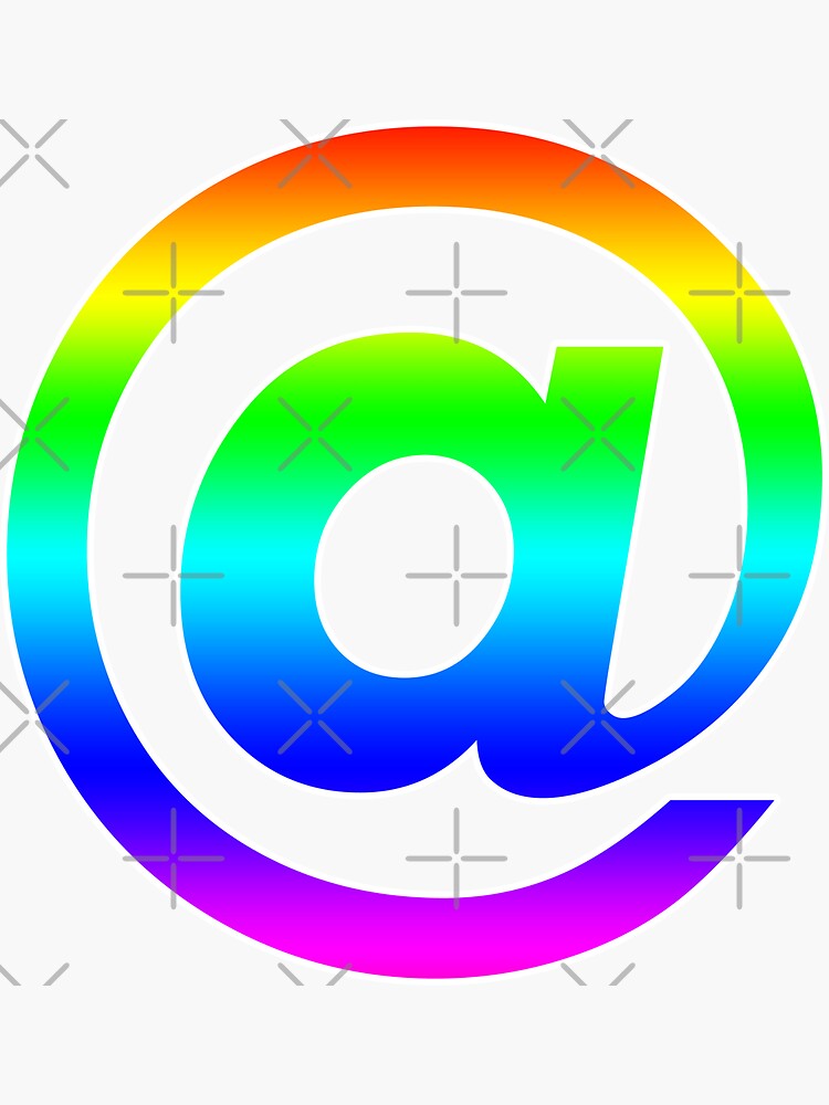 Pegatina «El símbolo At (@) - Monograma en gradiente de arco iris» de ...