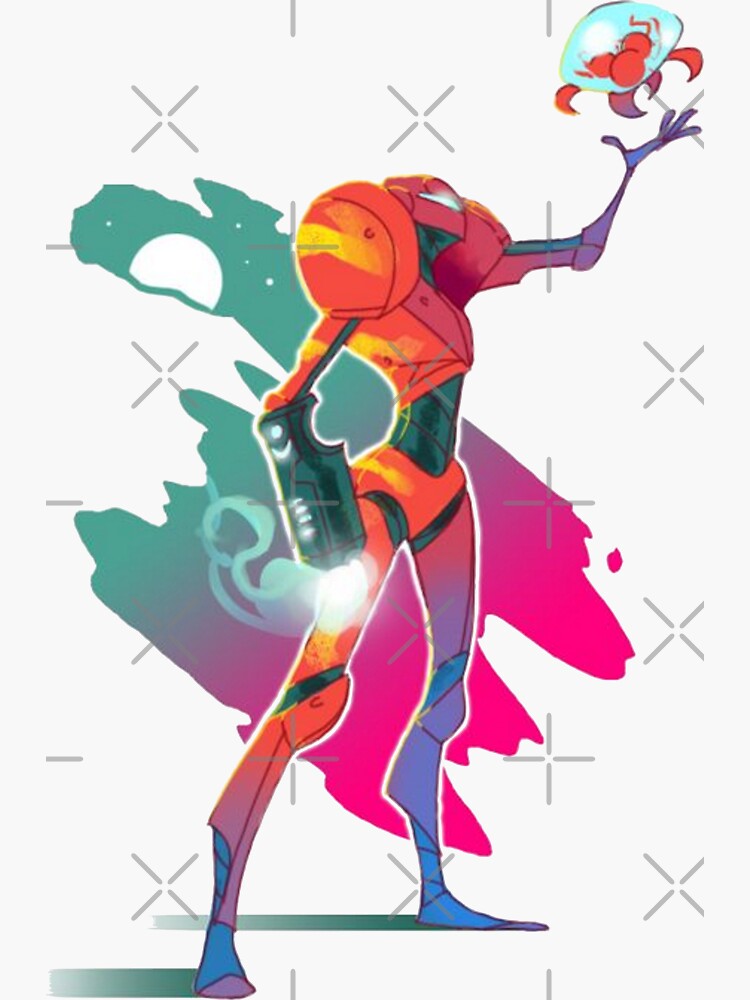 "samus and metroid" Sticker for Sale by jigsauce- | Redbubble