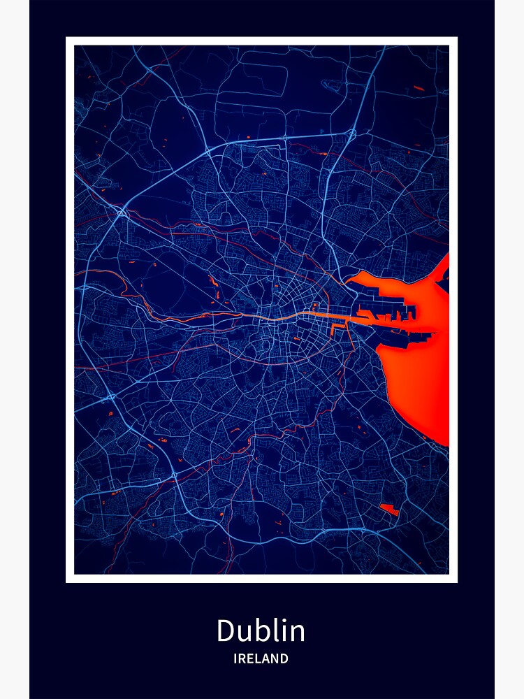 "Dublin Map Print, Dublin Map Poster, Dublin Map Wall Art, Dublin City ...