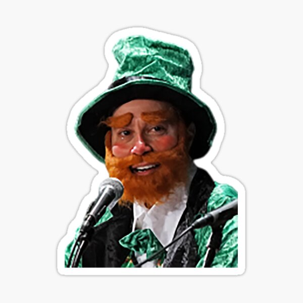 "Sam Riegel Leprechaun" Sticker for Sale by thingummy | Redbubble