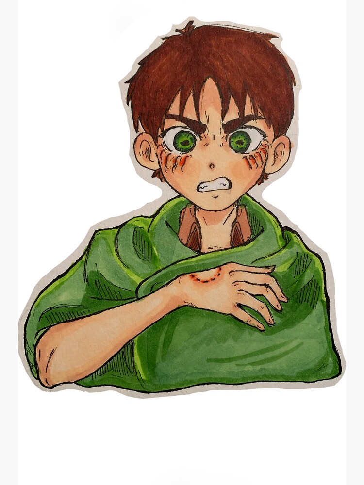 "Eren Jaeger Attack on Titan sticker" Sticker for Sale by gracemcd1111 ...
