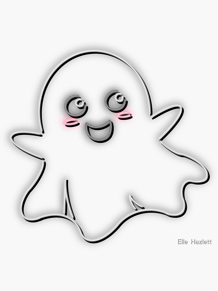 "Neon Ghost" Sticker for Sale by ElleHazlett | Redbubble