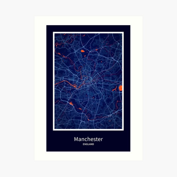 "Manchester Map Print, Manchester Map Poster, Manchester Map Wall Art ...