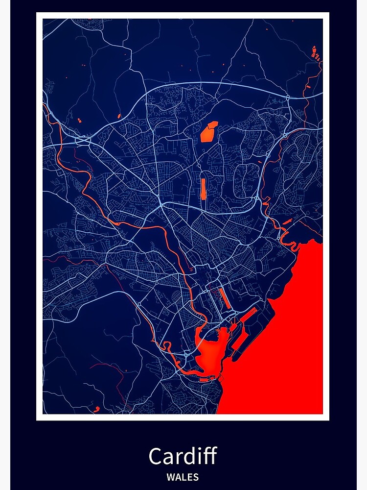 Cahier à spirale « Carte de Cardiff impression, carte de Cardiff ...