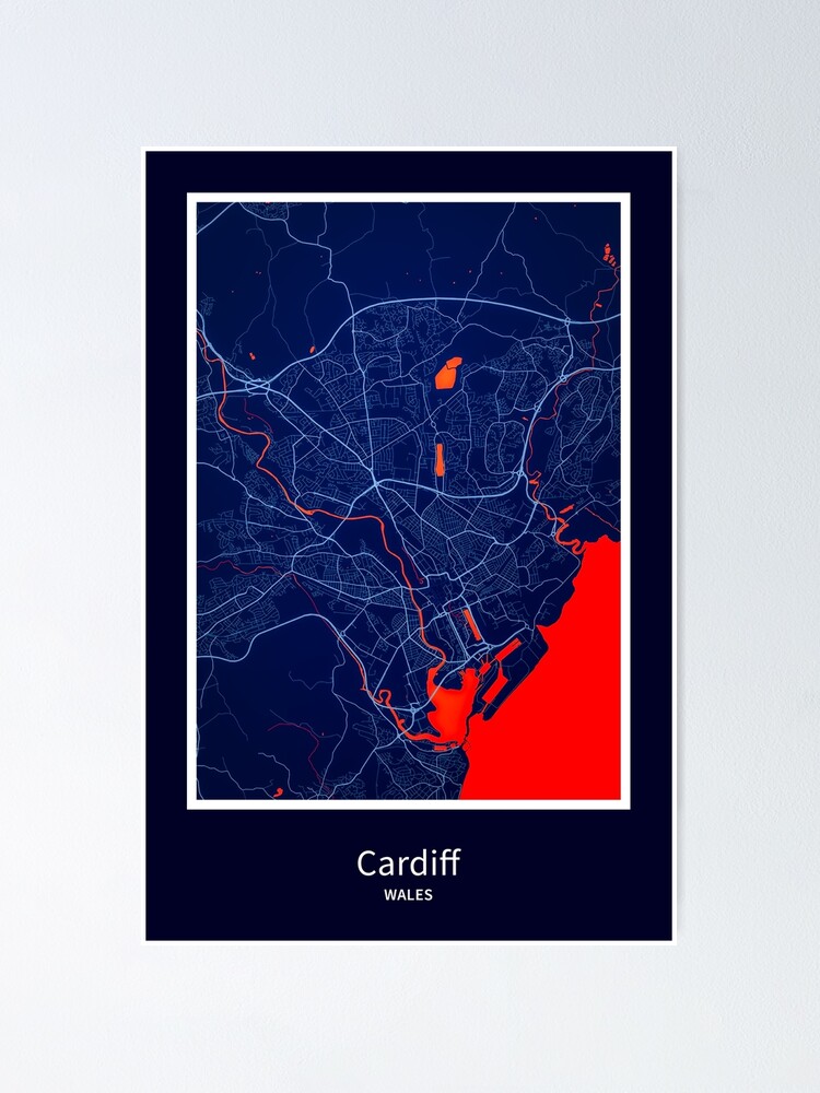 "Cardiff Map Print, Cardiff Map Poster, Cardiff Map Wall Art, Cardiff ...