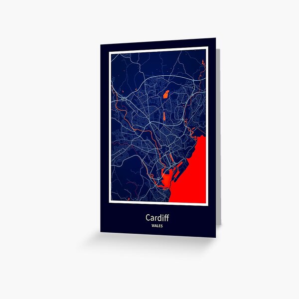 "Cardiff Map Print, Cardiff Map Poster, Cardiff Map Wall Art, Cardiff ...