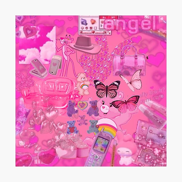 "Y2K Pink Collage " Photographic Print by art-by-harmonie | Redbubble