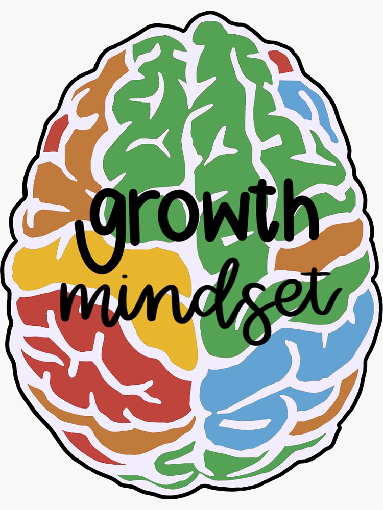 "growth mindset colorful brain" Sticker by Tessia10 | Redbubble