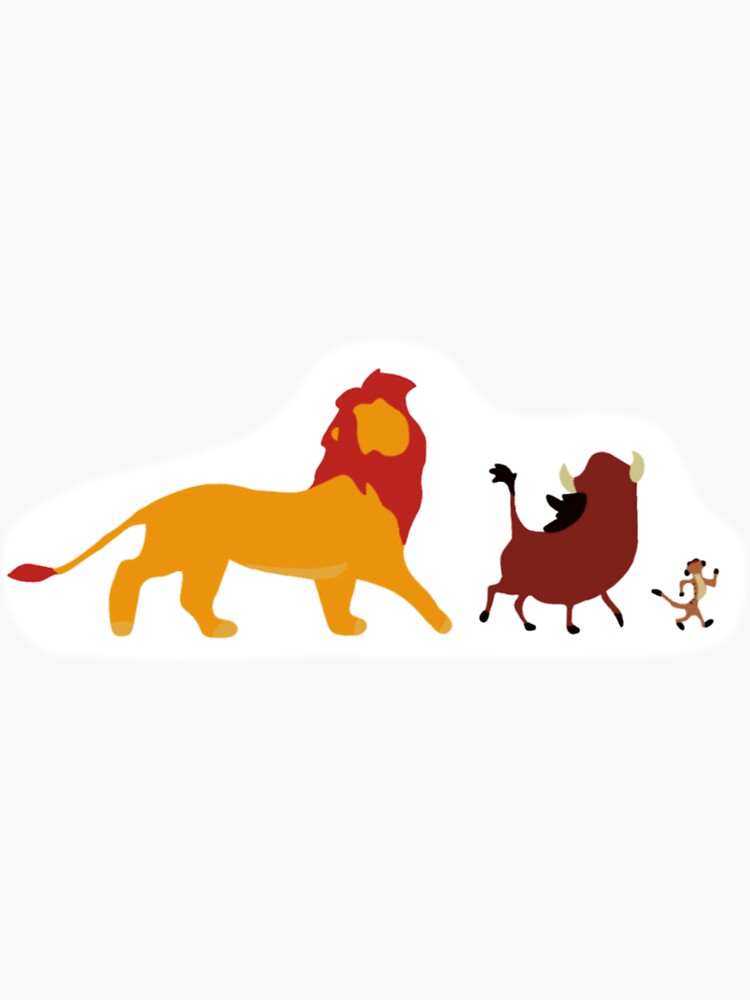 "Simba, Timon, Pumbaa" Sticker for Sale by Starfight | Redbubble