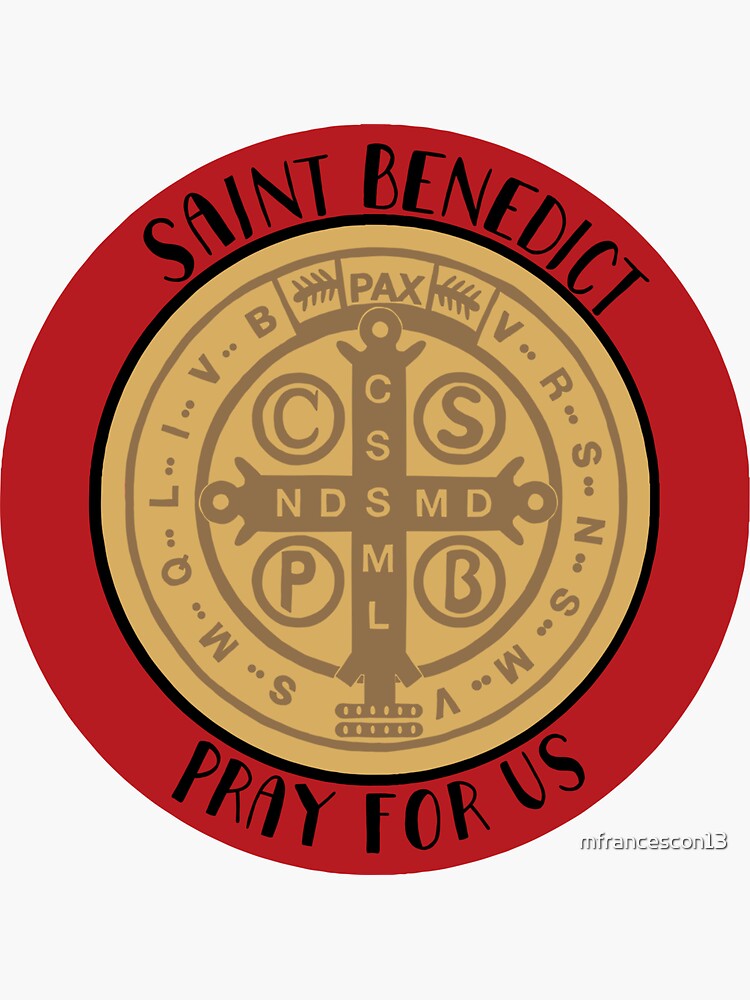 "St. Benedict Medal" Sticker for Sale by mfrancescon13 | Redbubble
