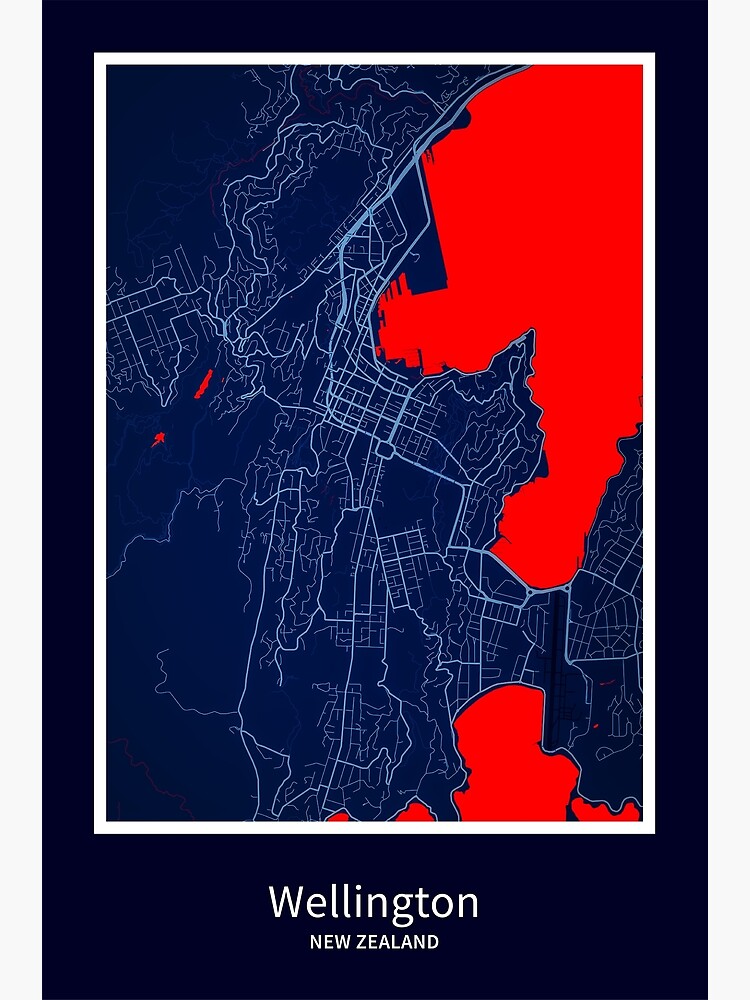 "Wellington Map Print, Wellington Map Poster, Wellington Map Wall Art ...