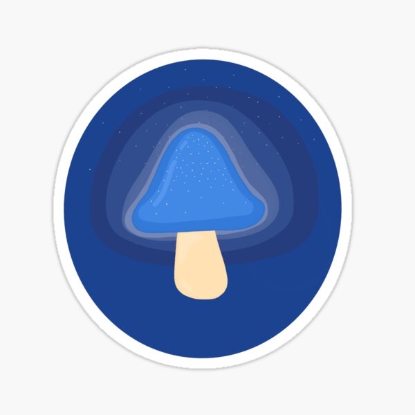 "Bioluminescent Blue Mushroom" Sticker for Sale by Maya5223 | Redbubble