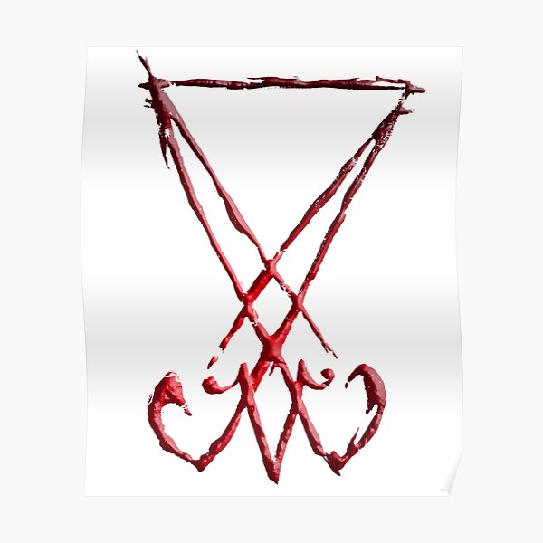 "Lucifer Sigil in red and Black gradient, Magical Symbol " Poster for ...