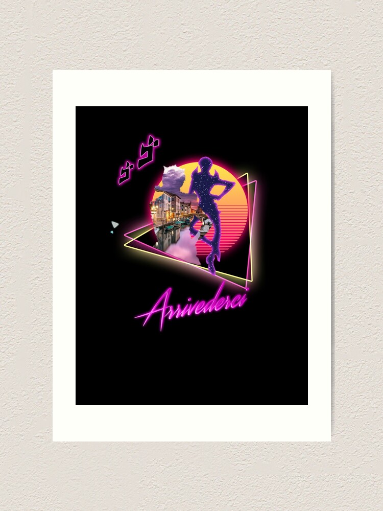 "Funny Aesthetic Retro Vaporwave Synthwave Arrivederci Meme Quote" Art ...