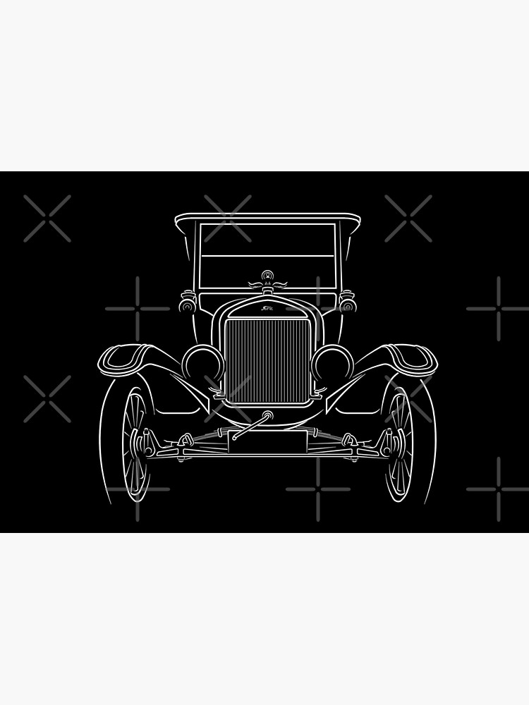 "1925 Ford Model T - front stencil, white" Poster for Sale by mal ...