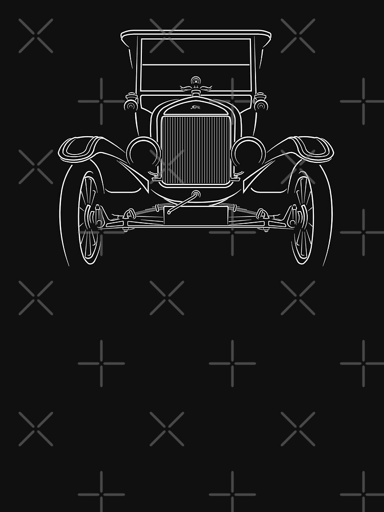 "1925 Ford Model T - front stencil, white" T-shirt for Sale by mal ...